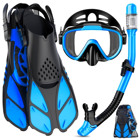 Other | Pro Dive Snorkel Gear Set With Fins Mask Dry Top Snorkel ...